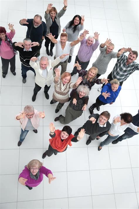 Casual Mature Group Of People Showing Their Success Stock Image Image