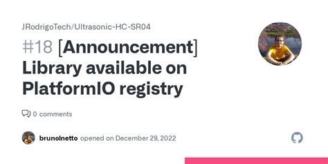 Announcement Library Available On Platformio Registry · Issue 18