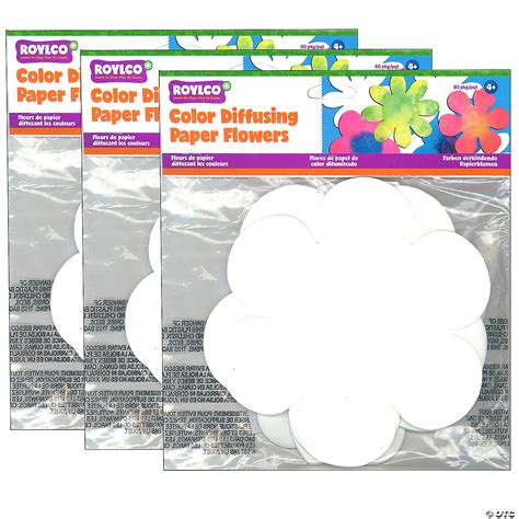 Roylco Color Diffusing Paper Flowers 80 Per Pack 3 Packs