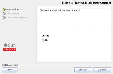 Gui 모드를 사용하여 Hardware Management 구성 요소를 제거하는 방법 Oracle Hardware Management Pack 설치 설명서