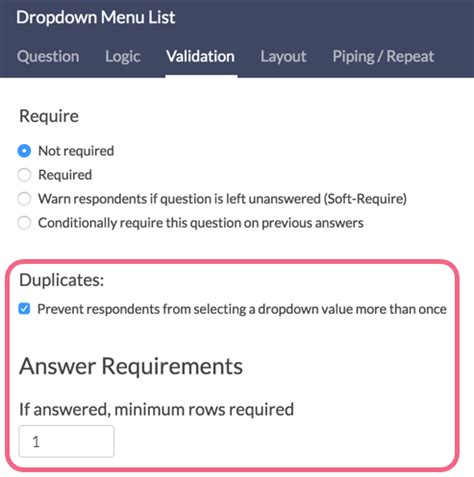 Dropdown Menu List Question Type SurveyGizmo Help