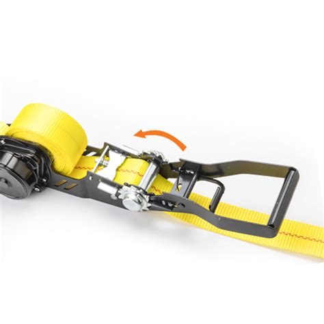 2 In X 16ft Heavy Duty Retractable Ratchet Straps With Snap Hooks