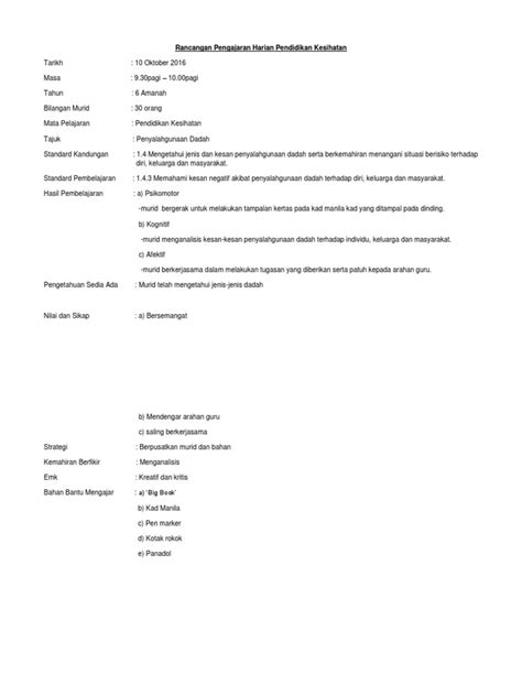 RPH PK Tahun 6 | PDF
