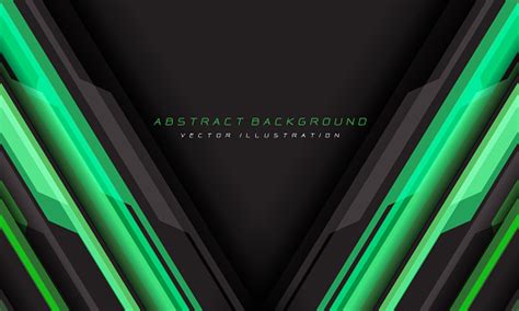 삼각형 빈 공간과 텍스트 디자인 현대 미래 배경 벡터 일러스트와 추상 녹색 회색 회색 사이버 기하학적 라인 0명에 대한 스톡