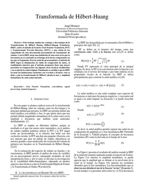 Transformada De Hilbert Huang Pdf Pdf Densidad Espectral Wavelet