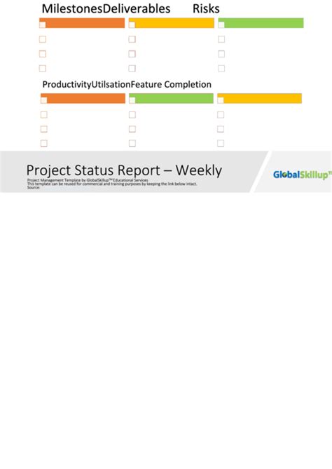 Weekly Project Status Report Template Printable Pdf Download