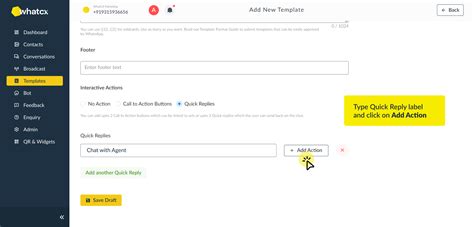 Introducing Quick Reply Actions ⚡ Whatcx Knowledgebase