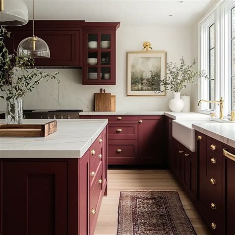 Dark Burgundy Kitchen Walls