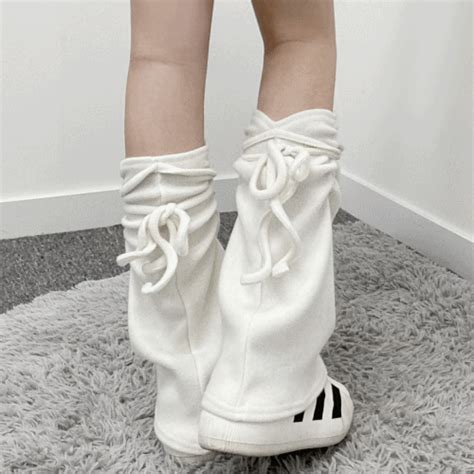 키치하이틴 리본 셔링 스트랩 레그 워머 니삭스 양말 Y2k 에이블리