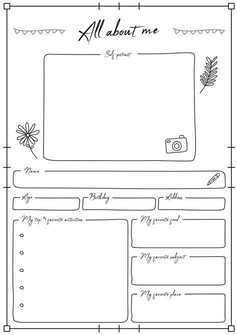 All About Me Worksheets 20 Free Pdf Printables Printablee