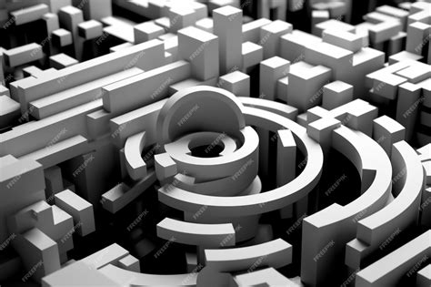 Premium Photo 3d Rendering Of Abstract Black And White Geometric