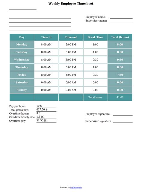 Excel Flexi Timesheet Template