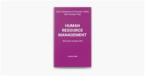 ‎human Resource Management Multiple Choice Questions And Answers Mcqs Pdf By Arshad Iqbal On