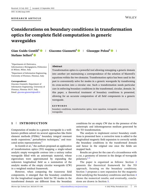 considerations on boundary conditions in transformation optics for