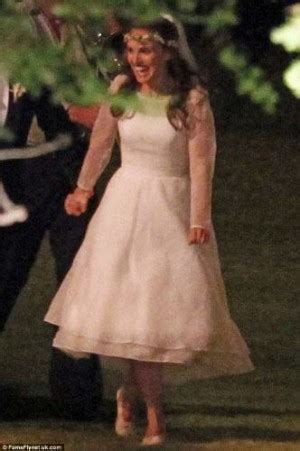 Natalie Portman Wedding Dress By Rodarte Benjamin Millipied Groom Famewatcher