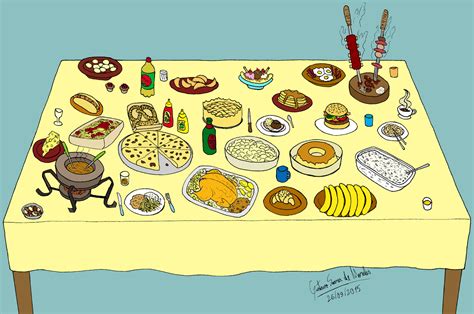 Рисунок стола с едой фото и картинки Abrakadabra Fun