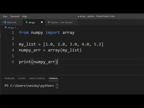 فیلم آموزشی نحوه تبدیل لیست پایتون به آرایه Numpy با زیرنویس فارسی فیلمهای Python ویدئو های