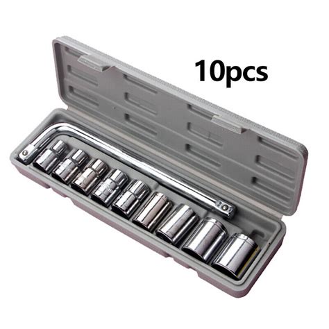 Ready Stock Set Kotak Alat Spanar 10pcs 1 2 L Type Spanner Box Socket