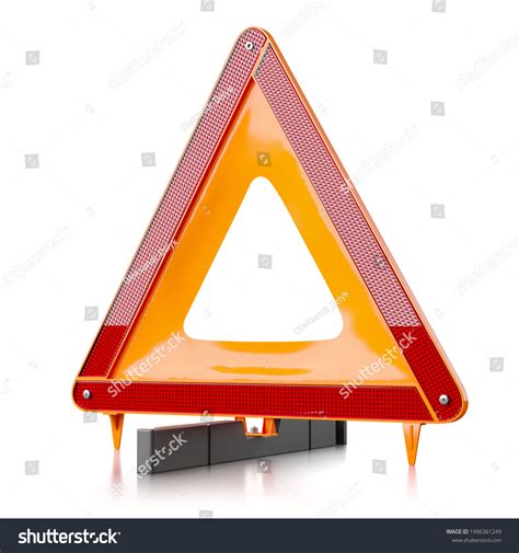 Emergency Warning Triangle Isolated On White Stock Illustration