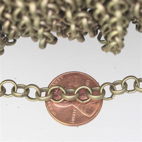 60mm Antique Brass Finish Rolo Chain Bulk Unsoldered Cable Chain 1