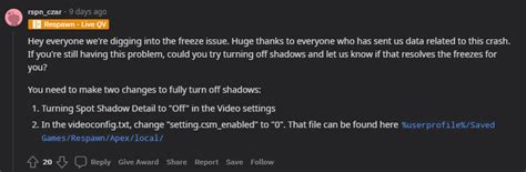 Apex Legends Status On Twitter For Those Having Freezing Issues I Ve Heard That This May Help