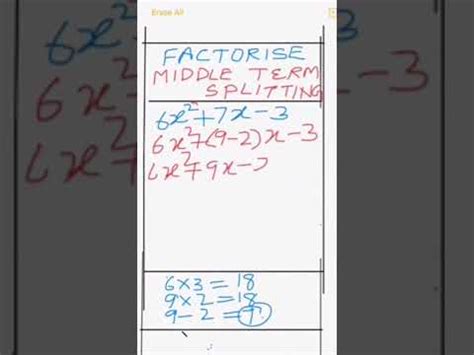 Factorise By Middle Term Splitting YouTube