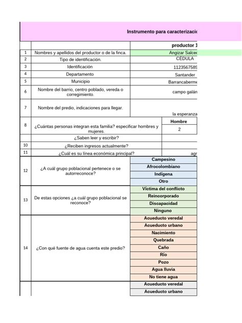 Caracterización De Familias Campesinas En Santander Pdf