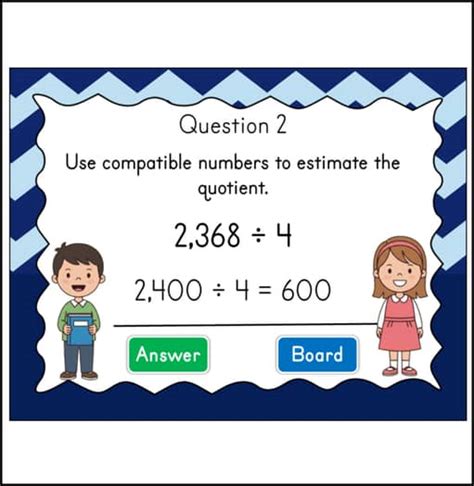 Estimating Quotients Using Compatible Numbers Mini Powerpoint Game