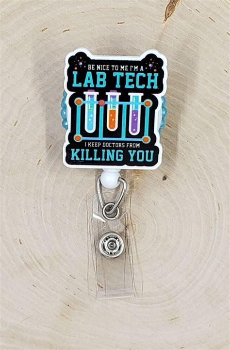 Lab Tech Badge Reel Science Badge Reel Scientist Badge Holder Microscope Badge Reel Hospital