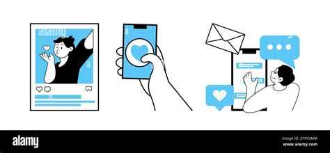 Mobile Communication Technology Concept Young Stock Vector Images Alamy