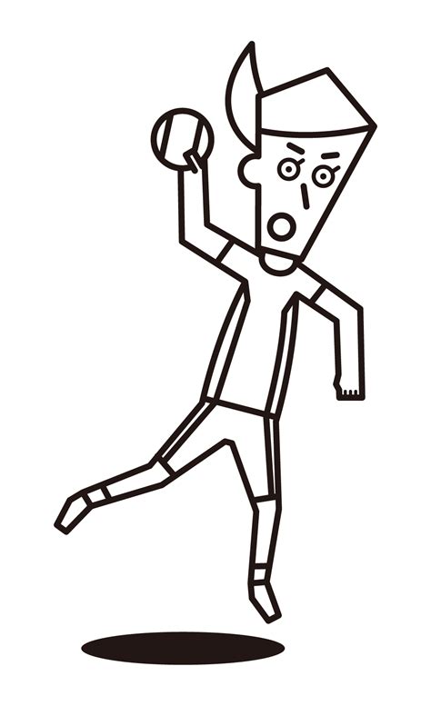 핸드볼 선수여성의 일러스트 무료 일러스트 소재집 Kukukeke