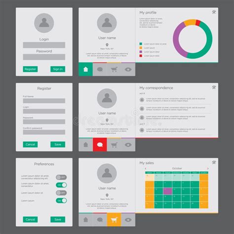 UI And UX Kit Stock Illustration Illustration Of Modern 60594015