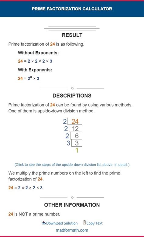 Prime Factorization Calculator Prime Factorization Math Calculator
