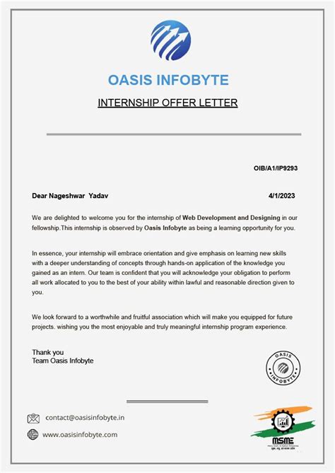 Nageshwar Yadav On Linkedin Oasisinfobyte Webdevelopmentinternship