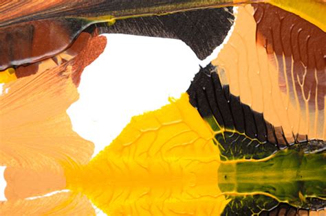 갈색 크림색 노란색 추상 아크릴 그림 색상 질감 흰 종이 배경에 로르샤흐 잉크 얼룩 방법을 사용하여 0명에 대한 스톡 사진 및 기타 이미지 Istock