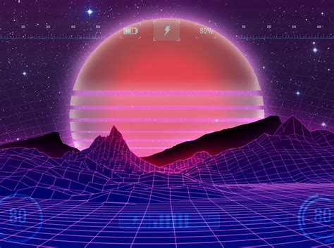 80s Synthwave Background On Behance