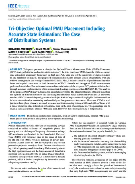 pdf tri objective optimal pmu placement including accurate state