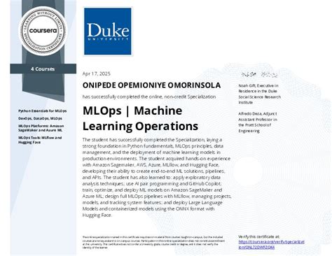 Mlops Machinelearning Mlengineering Ai Coursera Dukeuniversity Andrewng Datascience