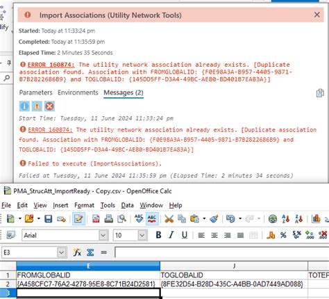 Solved Un Import Associations Tool Throws Errors With Glo Esri Community