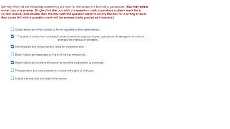 Solved Identify Which Of The Following Statements Are True