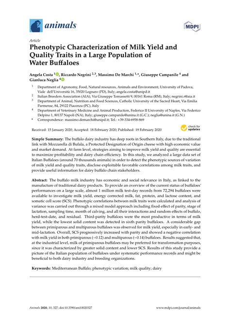 Pdf Phenotypic Characterization Of Milk Yield And Quality Traits In A Large Population Of