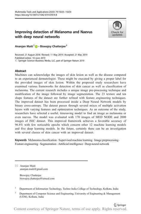Improving Detection Of Melanoma And Naevus With Deep Neural Networks Request Pdf
