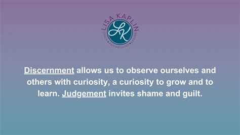 Judgement Vs Discernment Lisa Kaplin
