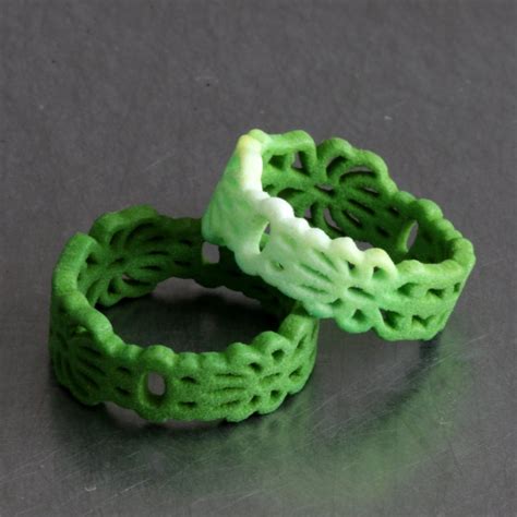 3d Printed Ring Floral Green Studio Eposh