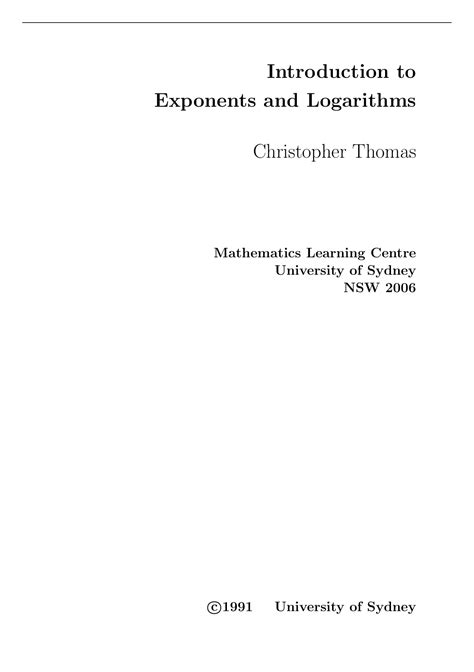 Exponentials And Logarithms Made Simpler Stuvia US