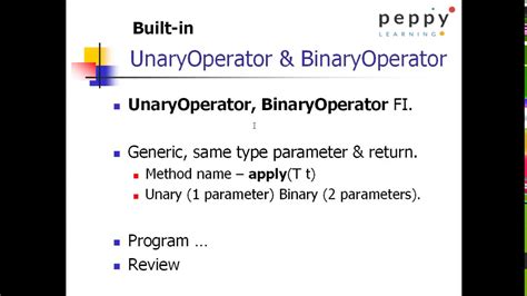 Unaryoperator Binaryoperator Functional Interfaces Youtube