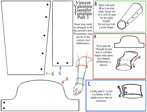 Vincent S Gauntlet Template 3 Leather Gauntlet Foam Armor Templates
