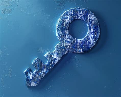 Minimalist Digital Access Key Made Of Binary Code And Keyhole Outline Stock Illustration