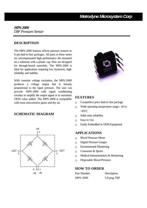 PDF MPS 2000 DIP Pressure Sensor ESpecmonitor Espec Ws Files