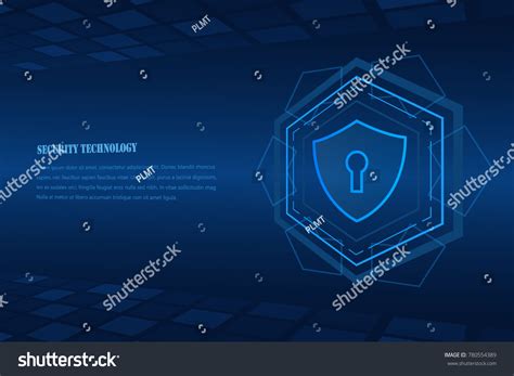 Hexagon Cyber Security Technology Concept Shield Stock Vector Royalty